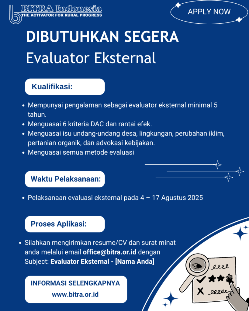 Dibutuhkan Evaluator Eksternal